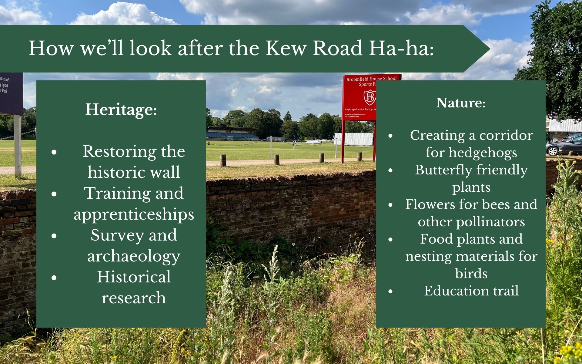 Kew Road Ha-ha - Habitats & Heritage